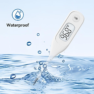 [Value Bundle] Berrcom Digital Thermometer DT101 & Berrcom Disposable Digital Thermometers Probe Covers Set of 100 for Adults and Kids DT100TZ