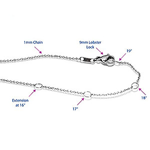 Dolceoro I LOVE YOU MORE, Inspirational Mantra Necklace Vertical Bar Pendant, 316L Surgical Stainless Steel