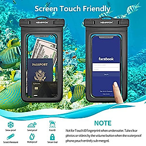 newppon Cell Waterproof Phone Pouch : 2 Pack Water Proof Dry Bag Case with Lanyard - Underwater Universal Clear Cellphone Holder Large Protector for Samsung Galaxy Note for Diving Fishing Waterpark