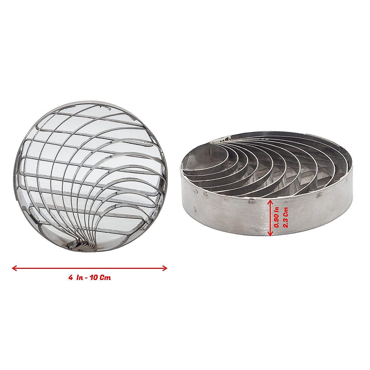 Concha Cutter Mexican Bread Tool Cortador de Conchas para Pan, 4 Inches Diameter 0.9 Inches Height Two Sided Stainless Steel (4 Inches)