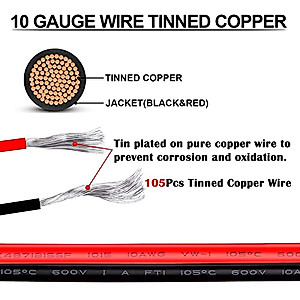 iGreely Solar Panel Connector Cable, 10AWG SAE to Male & Female Adapter PV Extension Cable Wire for RV Solar Panel DC Power Battery Charger with SAE Polarity Reverse Adapter