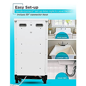 BLACK+DECKER Portable Dishwasher, 18 inches Wide, 8 Place Setting, White