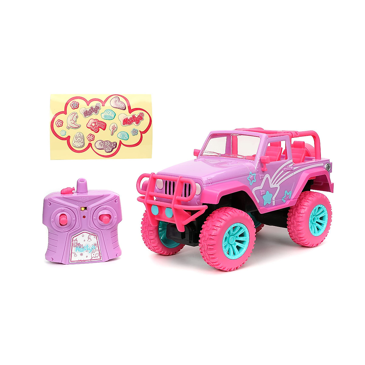 Jada Toys Like Nastya 1:16 Jeep RC Remote Control Cars Pink, Toys for Kids (32792)