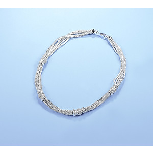 UNY JEWEL Style Trendy Elegant Vintage Unique David Fahsion style Lobster Claps Women Multi String Short Necklace (Silver)