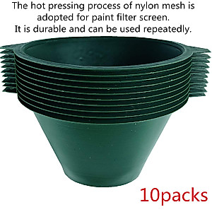 KANGHUANG 190 Micron Reusable Industrial Nylon Mesh Paint Filter Strainer Funnel Filter Paint/Gutter Oil and Food Residue High Efficient & Durable (10CM-diameter-10Pcs)