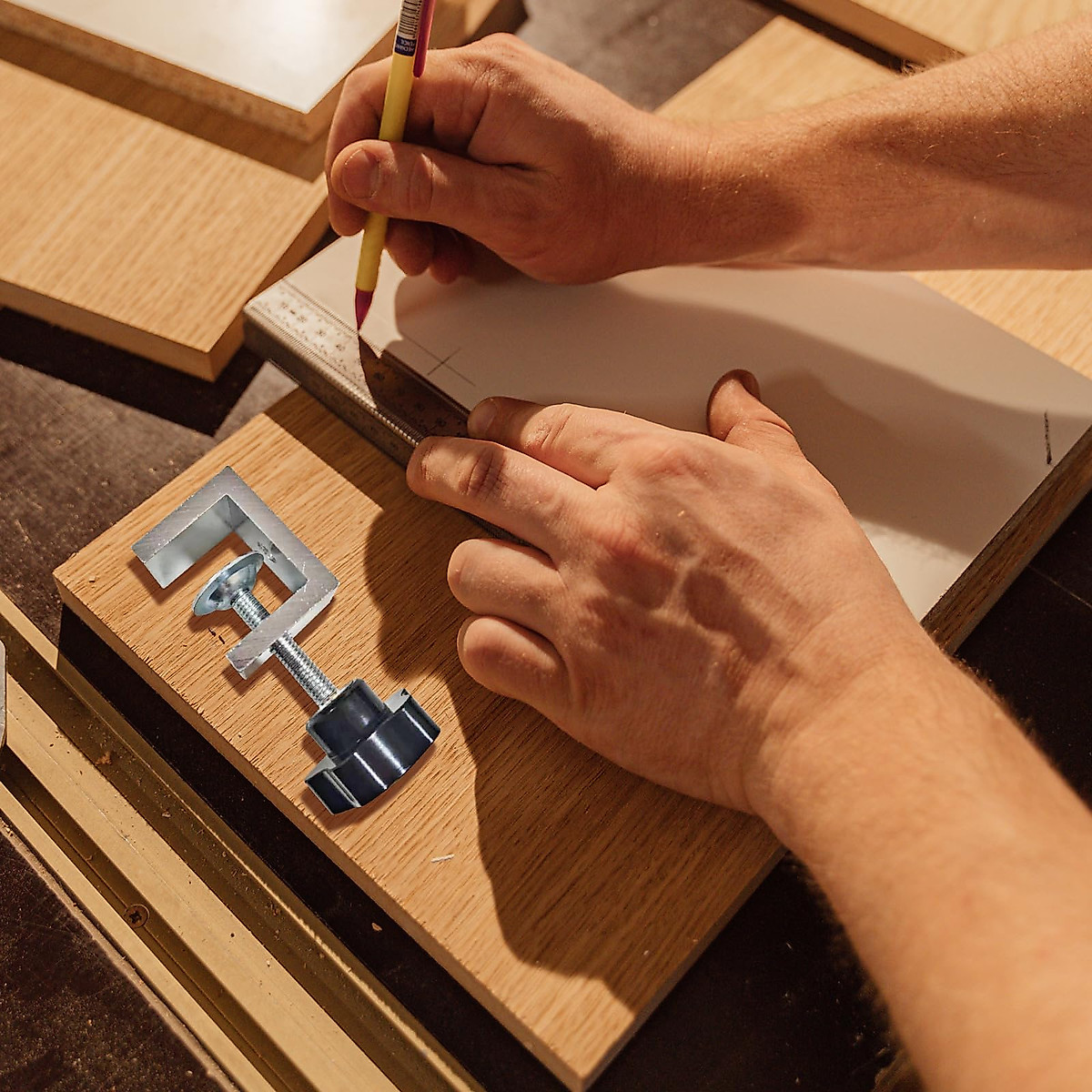 TKGKHK 4 Pack Heavy Duty Universal C-Clamp,Sturdy Quick Release U Clip,Desktop Mount Holder Stand,Base Stand Mounting Accessory