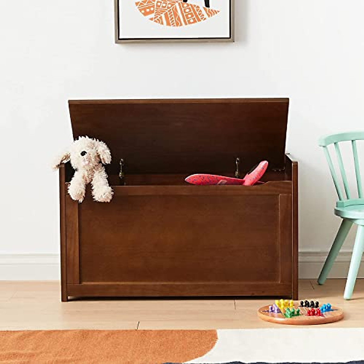 Lipper International Child's Toy Chest, 33.25" W x 17.75" D x 24.5" H, Walnut Finish