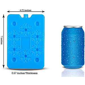 BLUE ELE BE01 Ice Pack for Lunch Box and Cooler, BPA Free, Reusable and Long Lasting, Slim and Lightweight Design for Kids, Set of 4, Fun & Colorful