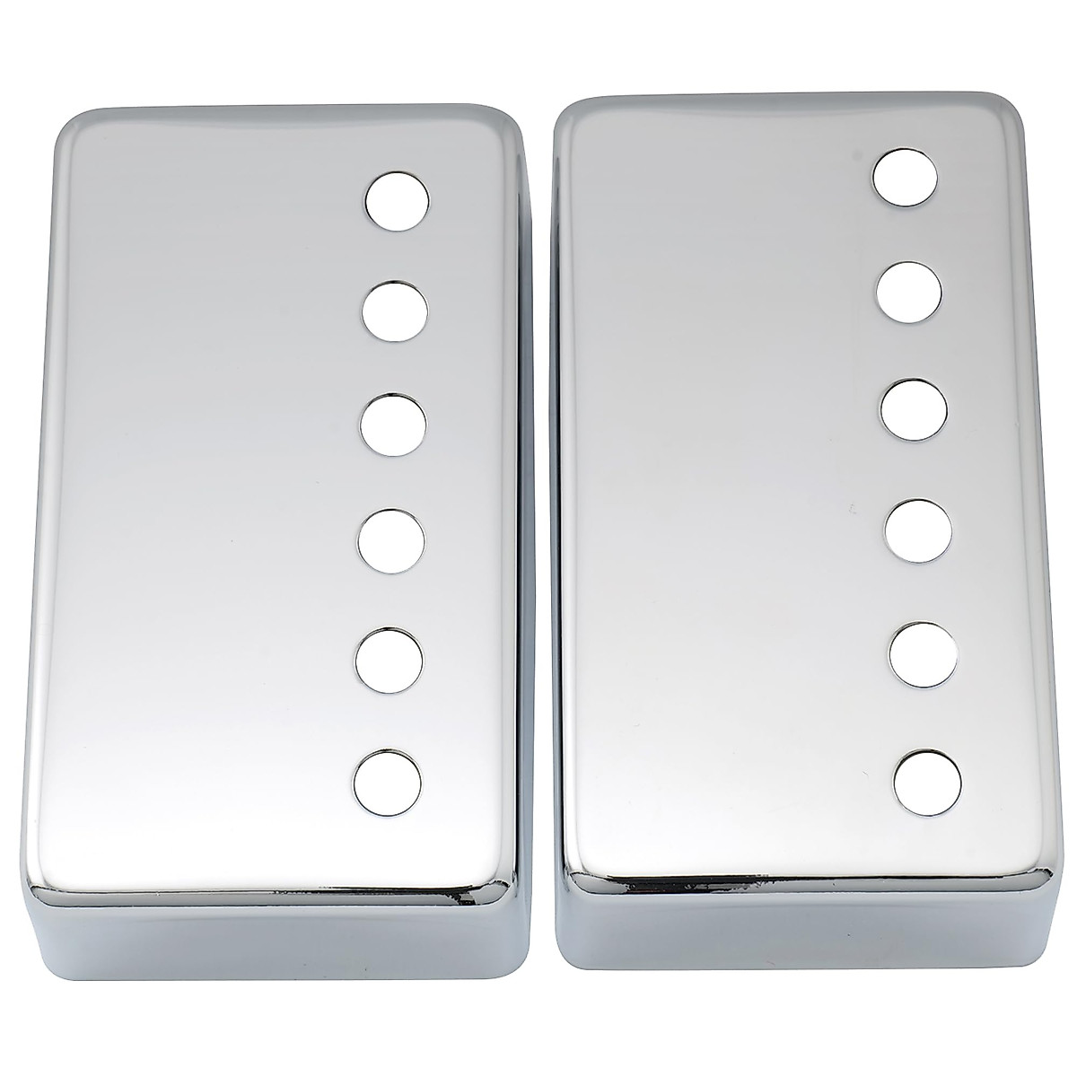 Musiclily 50mm/52mm Guitar Humbucker Pickup Covers Neck Bridge Humbucker Pickup Covers Set for Epiphone Les Paul Electric Guitar, Chrome (Set of 2)
