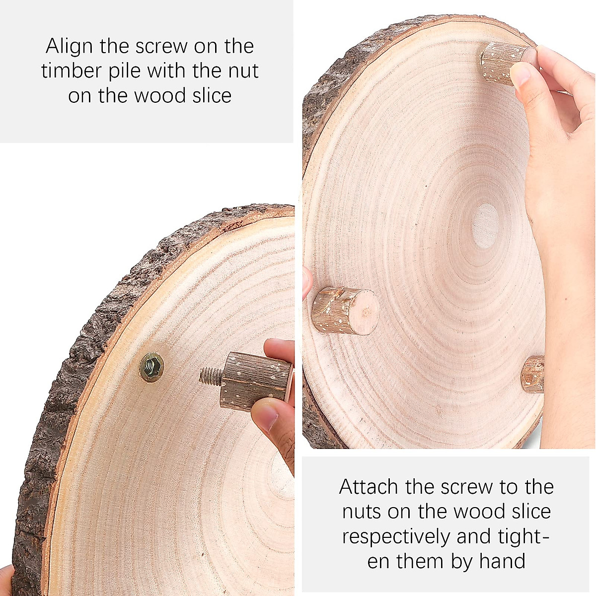 Caydo 11-13 Inch Wood Slice with Legs for Wedding Table Centerpieces, Woodland Themed Parties, Family Gathering, Baby Showers, Housewarming