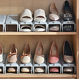 LUVADU ZCX Shoe Slots Organizer 10 PCS Shoe Racks,Shoe Slots Organizer Space Saver,Double Layer Rack Household Shoe Racks