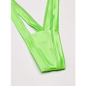 BodyZone Women's Heart Back Thong, Neon Green, One Size