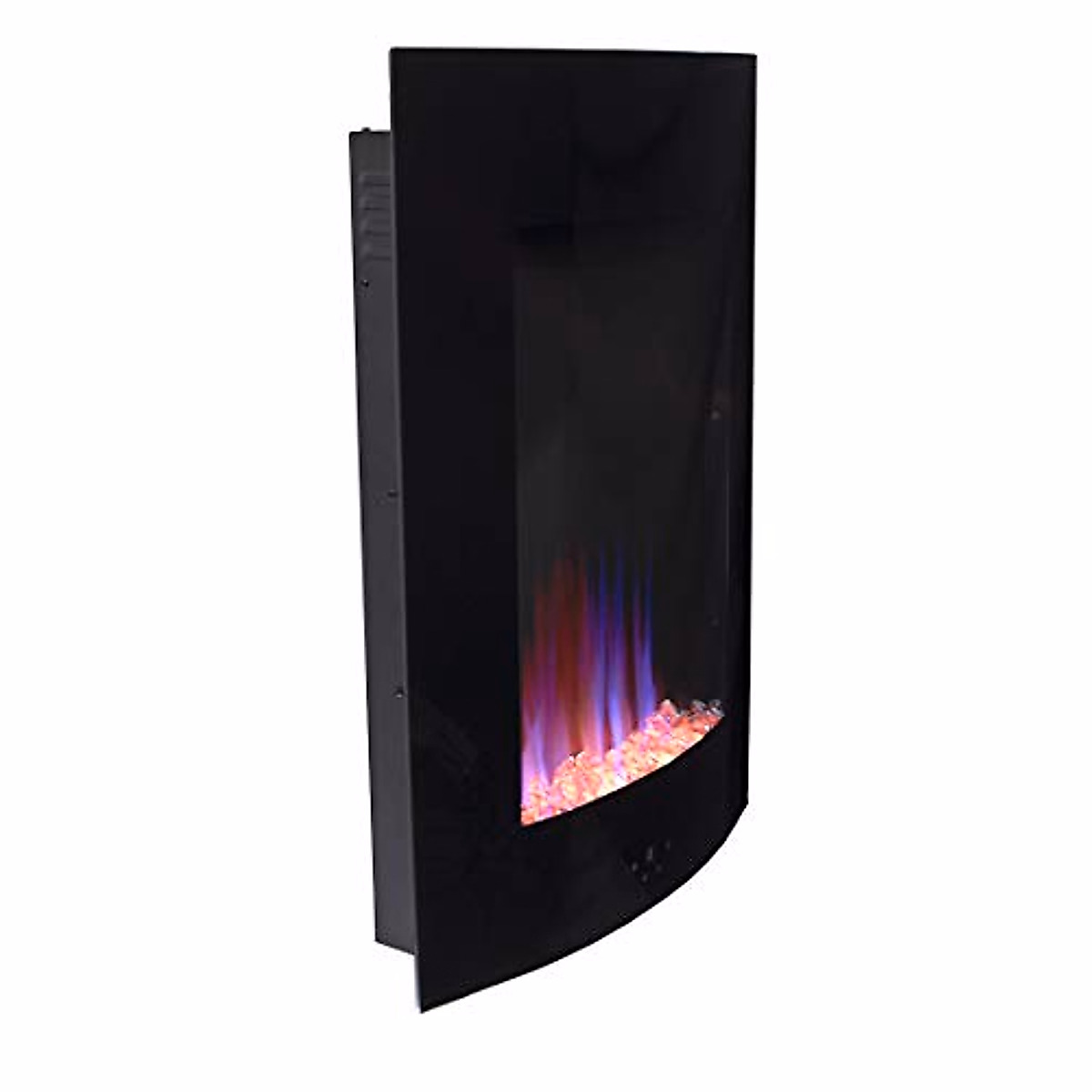 Paramount 27" Black Vertical Curved Wall Mount Electric Fireplace