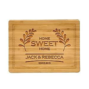 Home Sweet Home Engraved Cutting Board for Cook Lovers, Customized New Home Housewarming Gift, Homeowner Couple Gift Ideas, Unique Anniversary Presents, Friendship Gifts