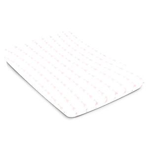 Baebae Pack n Play Playard Sheet Set for GIRLS | Portable Mini Crib Fitted Sheets | PINK & WHITE | 100% Jersey Knit Cotton | 150 GSM | 3 Pack