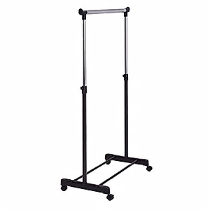 EYHLKM Adjustable Rolling Clothes Hanger Coat Rack Floor Hanger Storage Wardrobe Clothing Drying Racks with Shoe Rack