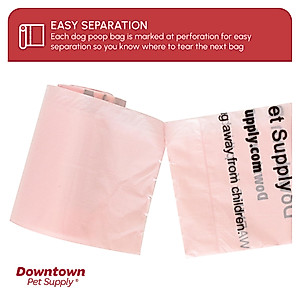 Downtown Pet Supply Scented Poop Bags for Dogs with Dispenser, 500 Count - Leak-Proof Dog Waste Bags and Bone-Shaped Dog Poop Bags Holder for Leash - Lavender Scented, 12.5" x 8.5"