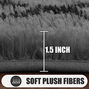 ONASAR Large Modern Area Rug for Living Room Bedroom, 6x9 Floor Rug, Grey and Black Rug, Moroccan Geometric Shag Rug for Office, Playroom, Kids Room, Fluffy Plush Fuzzy Rug, Big Throw Carpet
