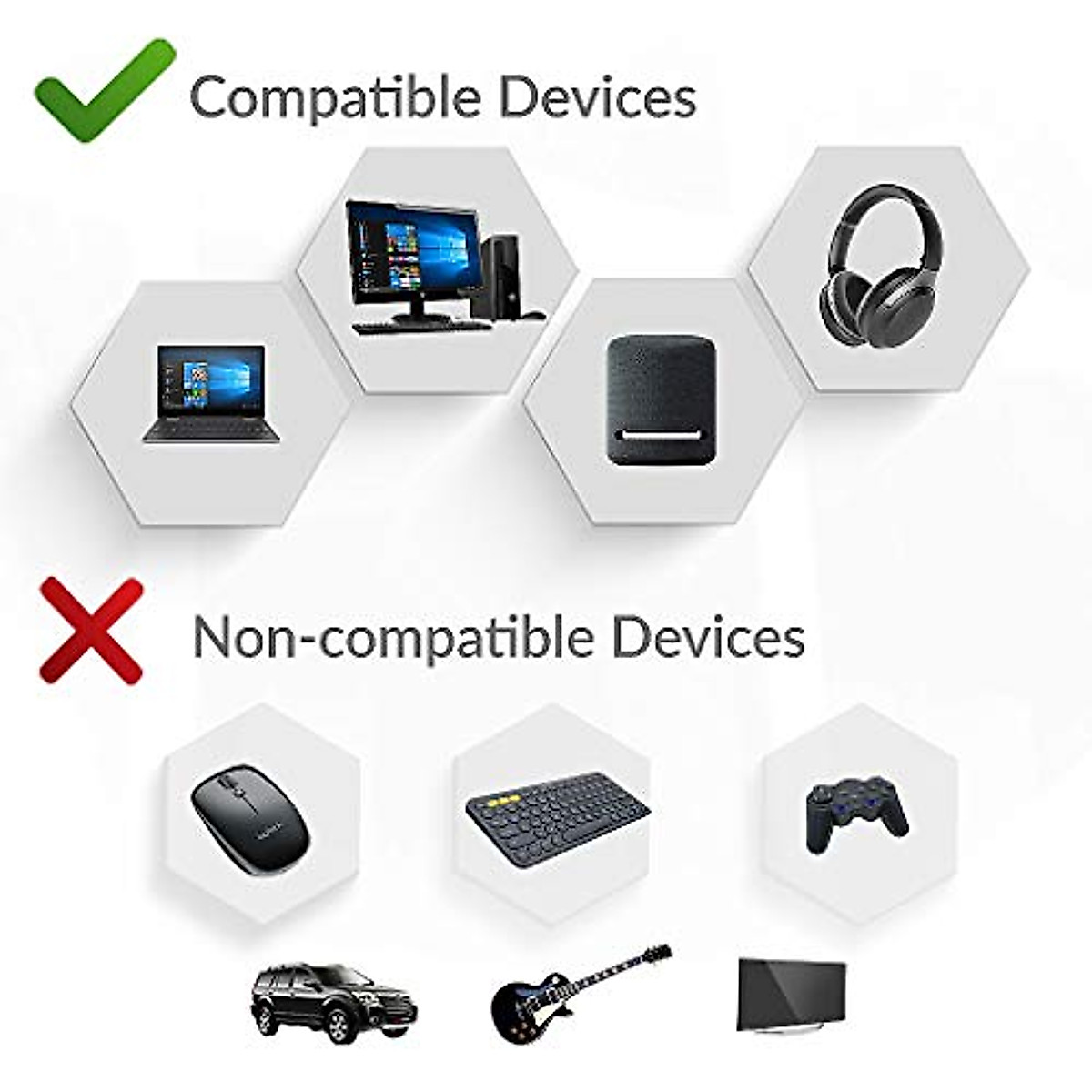 Avantree DG60 Long Range Bluetooth 5.0 USB Audio Adapter for PC Laptop Mac PS4 PS5 Linux, Superior Sound Wireless Audio Dongle for Headphones Speakers, aptX Low Latency, Plug and Play (Audio ONLY)