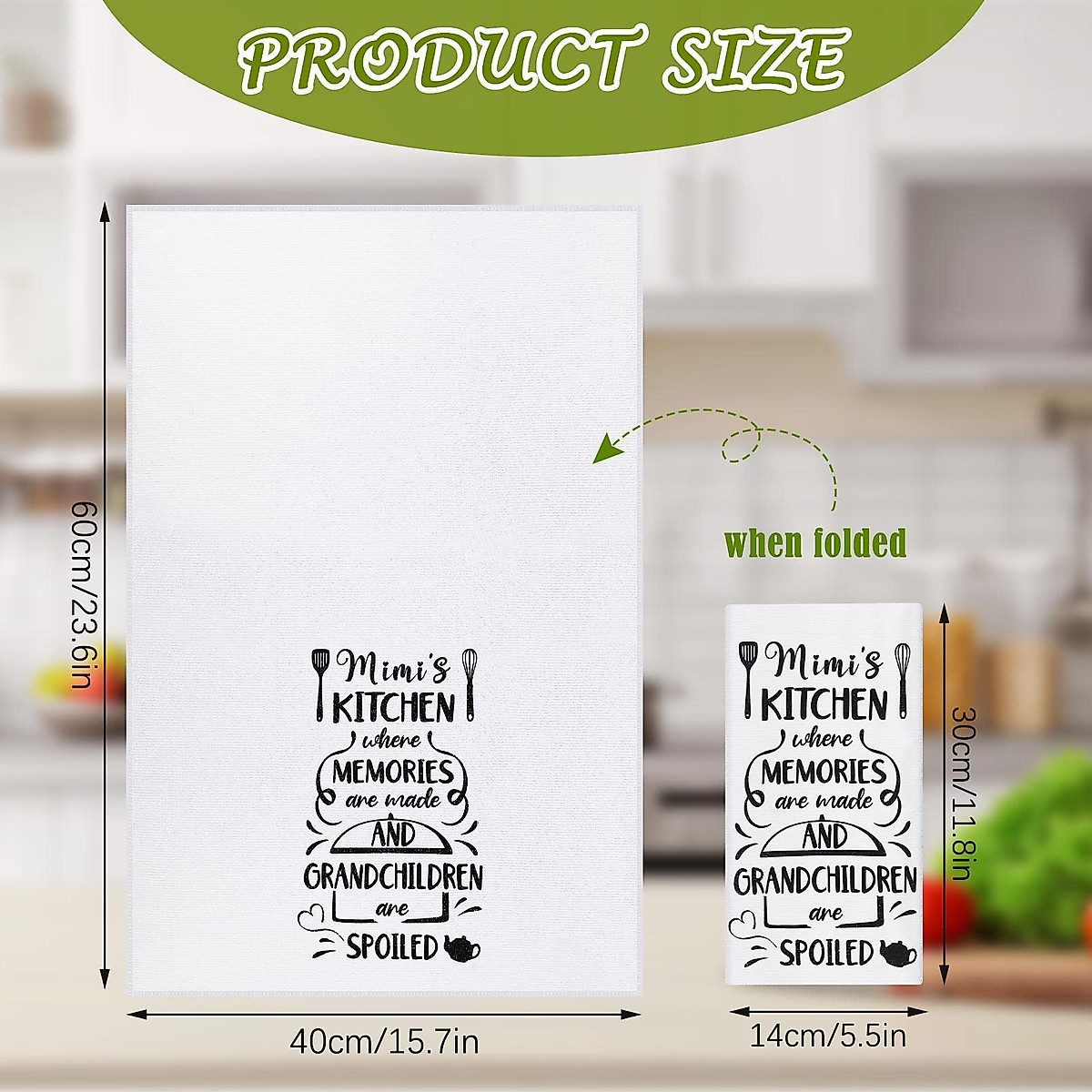 4 Pieces Nana Kitchen Towel Funny Dish Towel Microfiber Tea Towel Nana Gift for Home Birthday Kitchen Cooking Baking (Mimi)