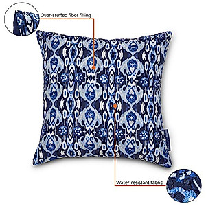 Vera Bradley by Classic Accessories Water-Resistant Outdoor Throw Pillows, 18 x 18 x 8 Inch, 2 Pack, Ikat Island