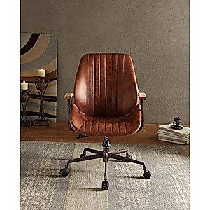 Acme Hamilton Top Grain Leather Office Chair, Cocoa Leather