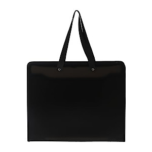 Shulaner Plastic Art Portfolio Folder with Zipper and Handle 17 x 14 inches Large Waterproof Bag Artwork Storage Container for Drawing Sketch Photography Poster Files Document, Black