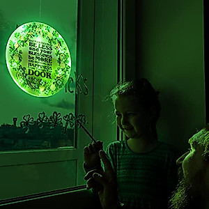 Capoda St. Patrick's Day Hanging Window Light Shamrock Decorations Irish May Your Blessing Light up Decor St. Patrick's Day Religious Christian Plaque Lucky Wishes Sign for Home Door Wall(Shamrock)