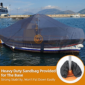 Tuszom Adjustable 2 Pack Boat Cover Support Pole with Straps, Storage Bag, Sandbag, and ABS Plastic Part