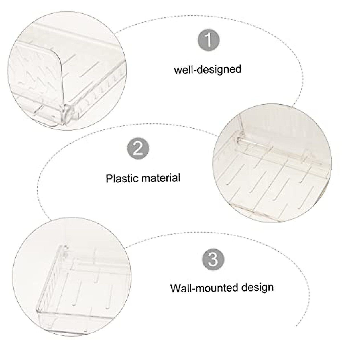 Cabilock 2pcs Wall-Mounted Storage Box Adhesive Shelf Wall Shelves Wall Mount Organizer Shelf for Wall Clear Shelf Wall Mounted Storage Shelf Wall Shelves for Wall Shelves for Storage