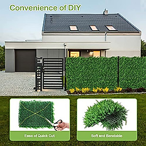 Baoz 12 PCS Artificial Grass Wall Panel 24"x16" Boxwood Hedges Wall Panels 32 Sq.ft Faux Greenery Plant Wall Backdrop Garden Greenery Privacy Fence Screen for Outdoor Indoor Backyard Wedding Decor