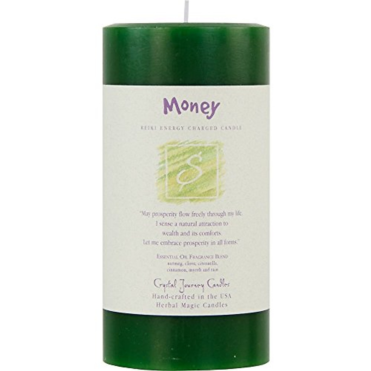 CRYSTAL JOURNEY Crystal J Candle Money Pillar, 1 EA