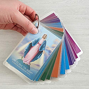 How to Pray the Rosary Laminated Catholic Prayer Cards Set for Kids, 4 1/2 Inch