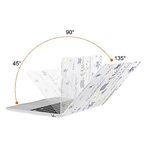 MOSISO Compatible with MacBook Air 13.6 inch Case 2022 2023 2024 Release M3 A3113 M2 A2681 with Touch ID, Plastic Meadow Floral Hard Shell Case & Keyboard Cover Skin & Screen Protector, Transparent