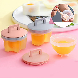 Boiled Egg Molds, 4Pcs Cartoon Cute Boil Egg Molds Sushi Rice Molds Hard Boiled Egg Shaper Cake Chocolate Molds with Oil Brush for Home Kitchen(Grey)