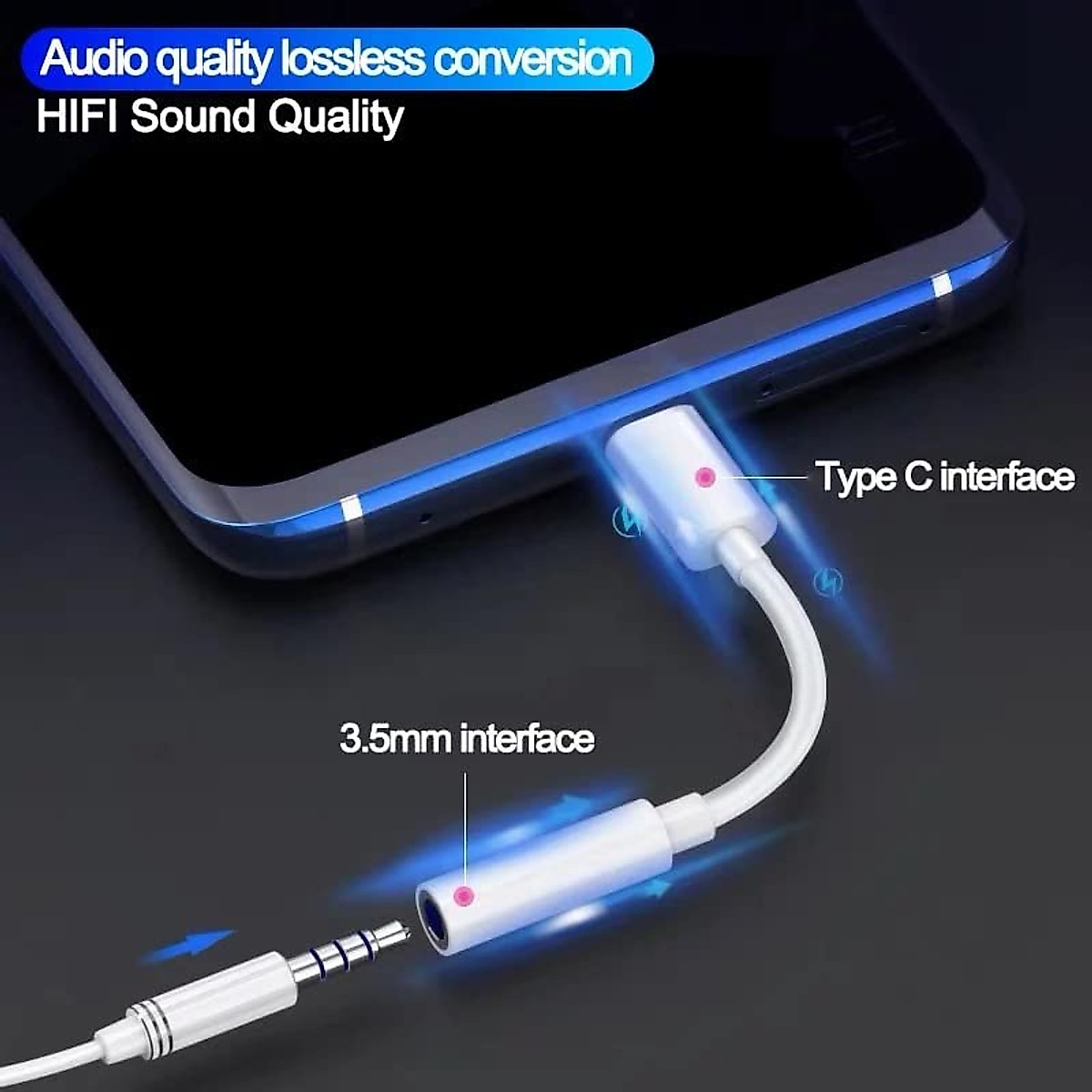 USB C Digital to 3.5 mm Female Headphone Jack Adapter, Type C Aux Audio Dongle Converter