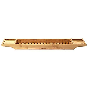 Mind Reader Bali Collection, Luxury Bamboo Bath Caddy, 27.5 x 5.75, Brown