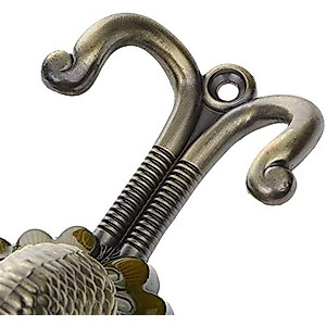 2pcs Peacock Metal Double Hanger Hook Double Head Wall-Mounted Coat Towel Hanger Hook - Bronze