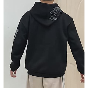 Lokkcy Y2K Rhinestone Skeleton Hoodie 2022 for Men Women, Skull Sweater Print Long Sleeve Zip Up Spider Hoodies-M