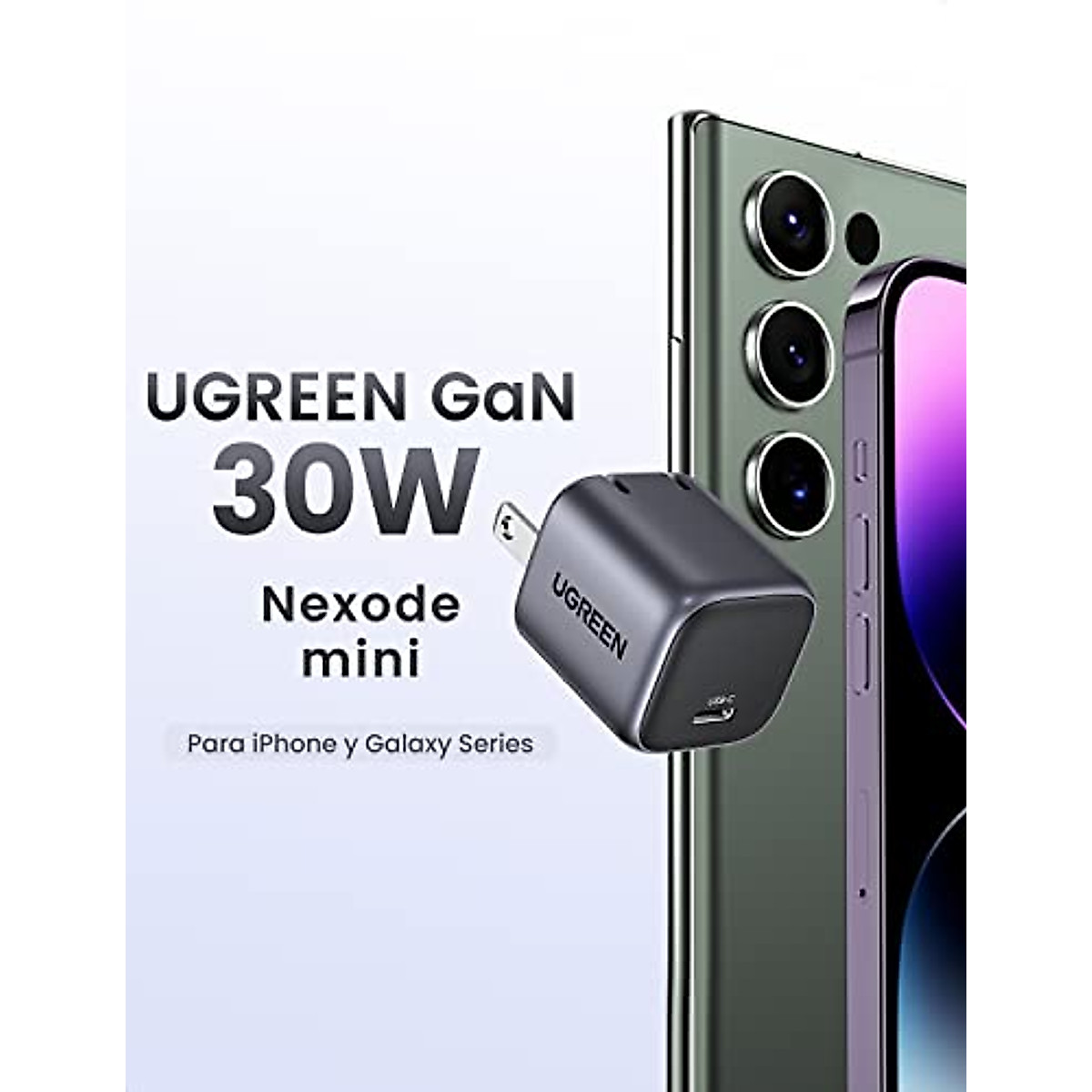 UGREEN 30W USB C Charger, Nexode Foldable PPS Compact GaN Wall Charger Block Power Adapter Compatible with Samsung Galaxy S23 Ultra/S22, iPhone 14/13 Pro Max, Google Pixel 7 Pro, MacBook Air, iPad