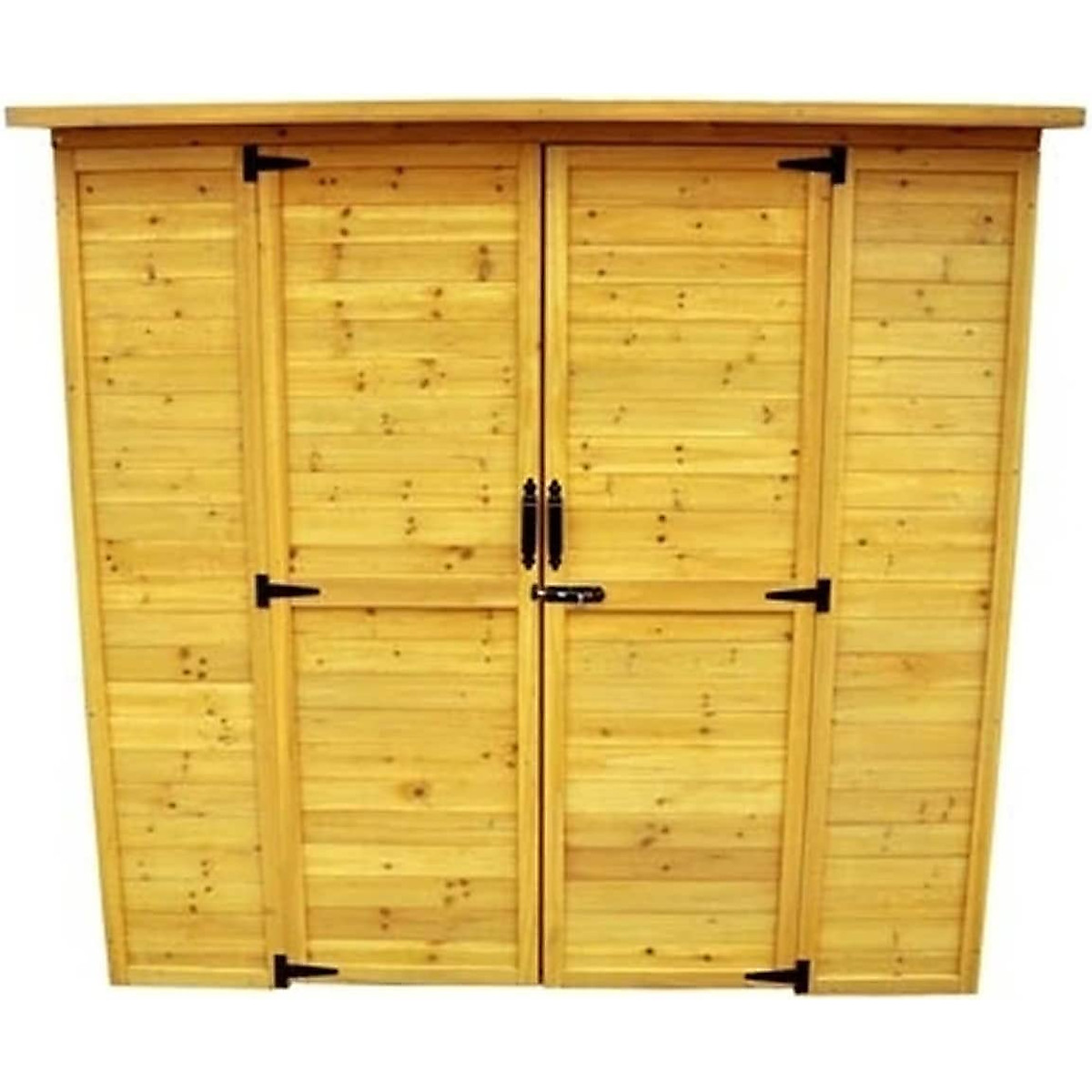 Leisure Season ELSS2003 Extra Large Outdoor Storage Shed - Brown - Wooden Gardening Lockers, Closet - Tool Organizer Cabinet with Double Doors, Adjustable Shelves - Yard, Garden, Lawn Patio Furniture