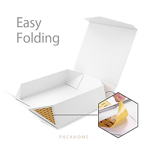 PACKHOME 16.3x14.2x5 Inches, 3 Extra Large Gift Boxes with Lids, Gift Boxes for Clothes and Large Gifts (Matte White with Grain Texture)