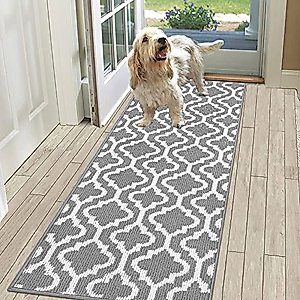 HEBE Indoor Door Mat Runner 20"x59" Non Slip Front Door Welcome Mats Washable Shoe Mats Dirt Trapper for Entryway Low Profile Kitchen Carpet for Entrance Hallways Entrance Mat for Dogs