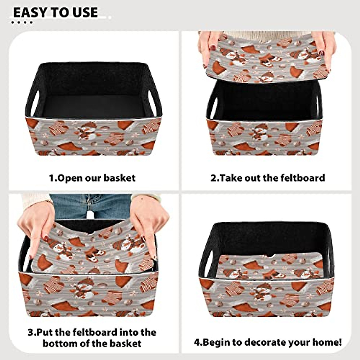 Christmas Snowman Storage Basket Felt Storage Bin Collapsible Towel Storage Convenient Box Organizer for Kids Bedroom Magazine