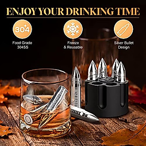 Gifts for Men, Whiskey Stones Gift Set and Magnetic Pickup Tool, Stocking Stuffers for Men, Christmas Gifts for Men, Dad, Him