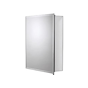 Croydex Winster 20-Inch x 16-Inch Recessed or Surface Mount Medicine Cabinet with Hang 'N' Lock Fitting System, Aluminum, Silver