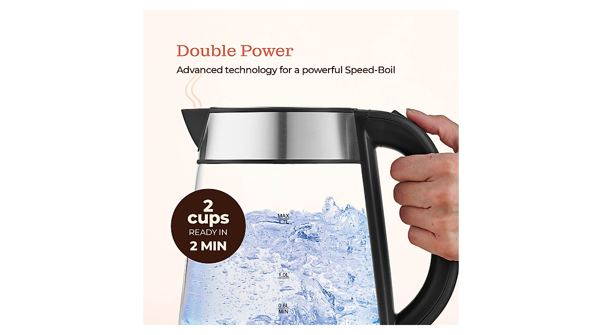Speed-Boil Electric Kettle 1.7L Fast Boiling & Safety Features