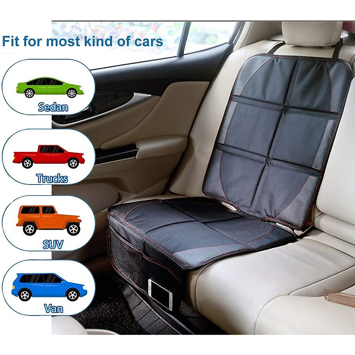 UCARE Child Car Seat Protector Waterproof Foldable Baby Seat Cover Protector for Child & Baby Cars Seats with Thickest Padding and Non Slip Backing (1)