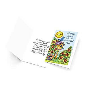 Aunt Birthday Card | Made in America | Eco-Friendly | Thick Card Stock with Premium Envelope 5in x 7.75in | Packaged in Protective Mailer | Prime Greetings (Bird House)