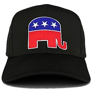 Armycrew Republican Elephant Patch Structured Baseball Cap - Black